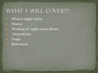 seminar on Night vision Technology | PPTX