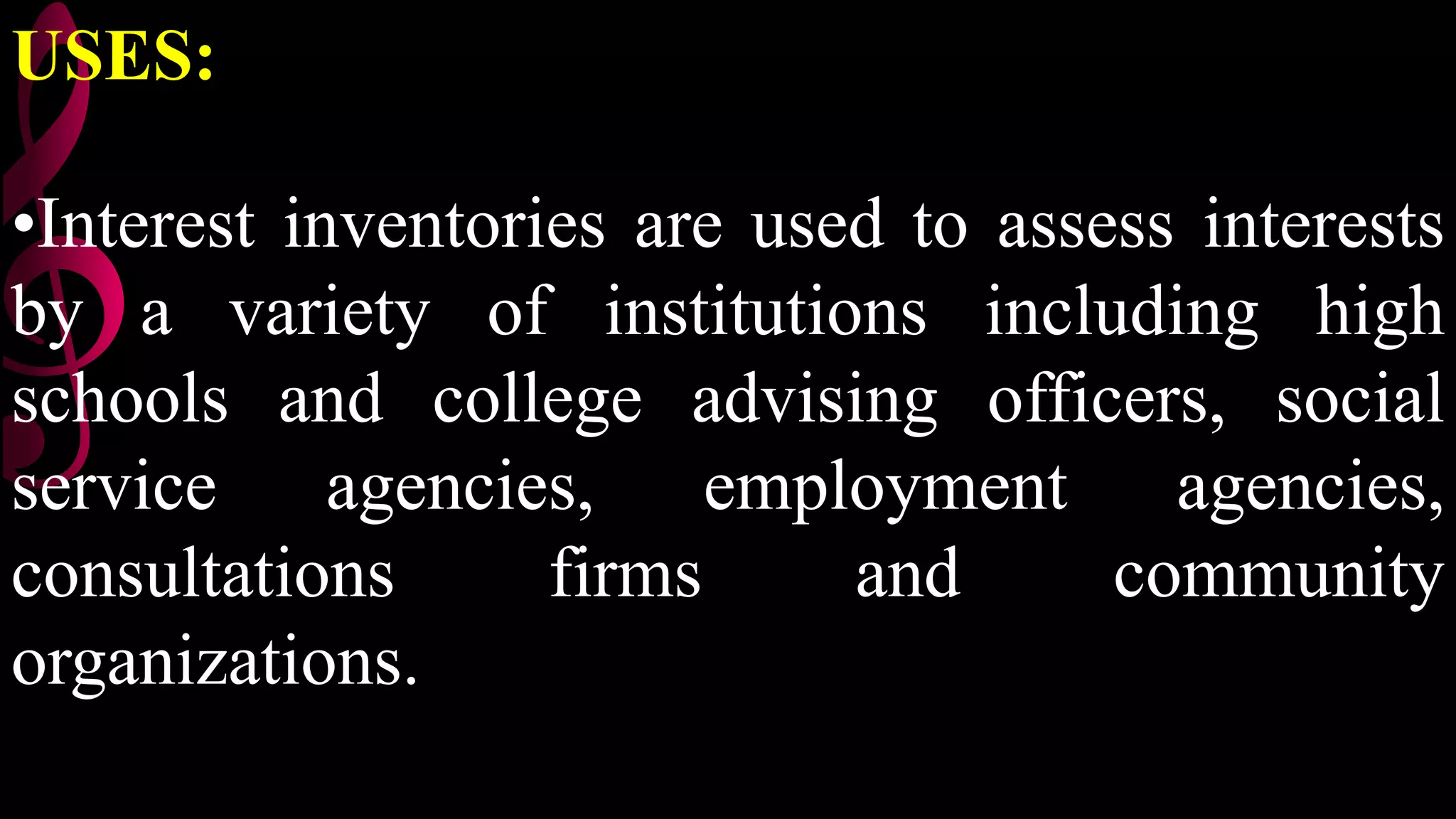 personality achievement interest test | PPTX