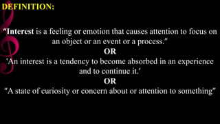 personality achievement interest test | PPTX