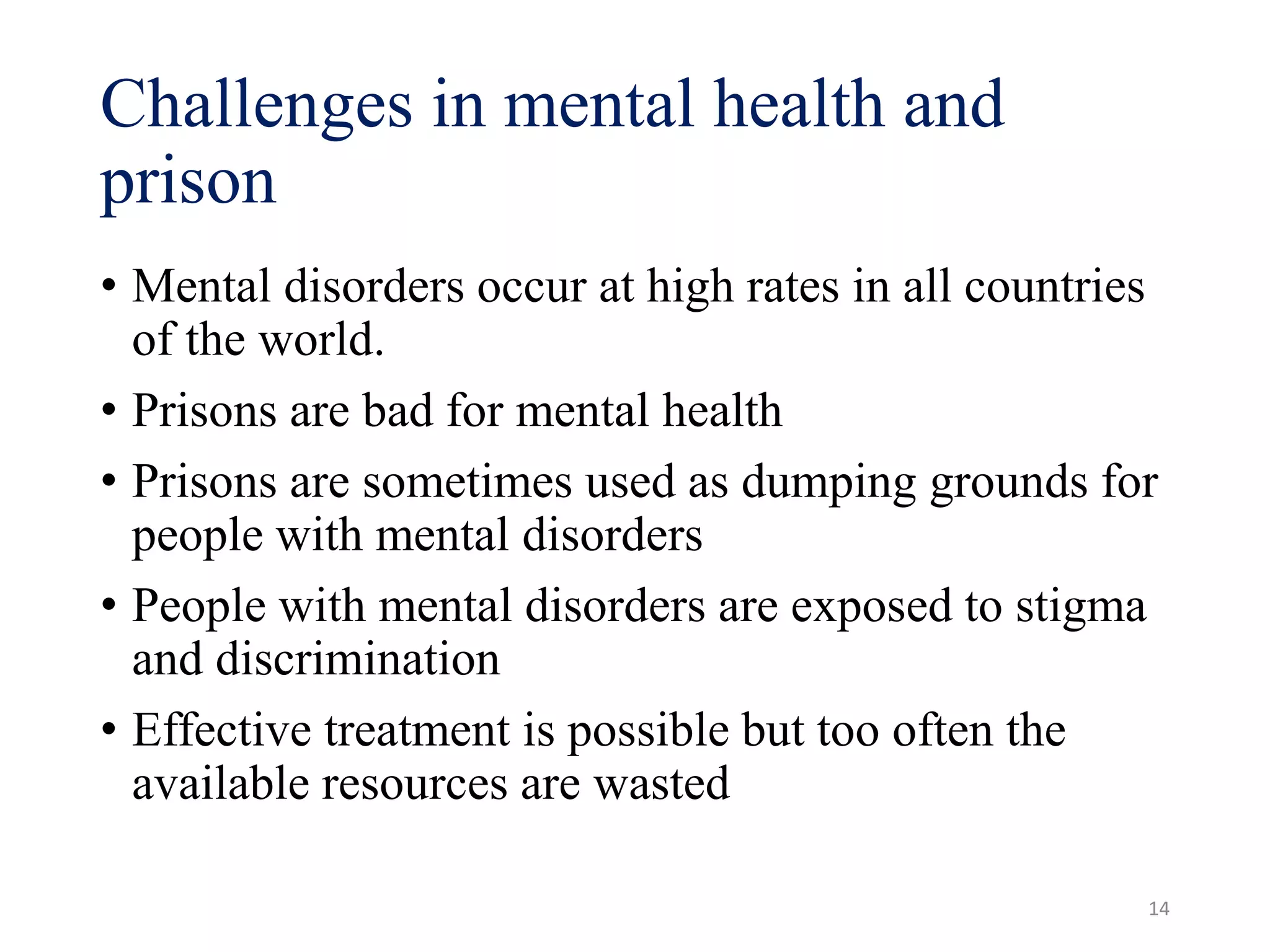 Mental Health Problems among Prisoners | PPTX