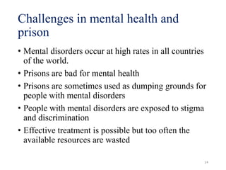 Mental Health Problems among Prisoners | PPTX