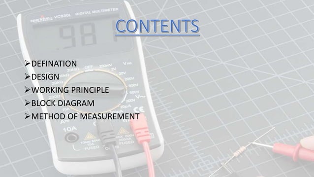 DIGITAL MULTIMETER PPT | PPTX | Physics | Science