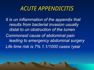 Seminar on acute appendicitis.pptSeminar on acute appendicitis.ppt