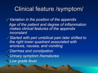 Seminar on acute appendicitis.pptSeminar on acute appendicitis.ppt