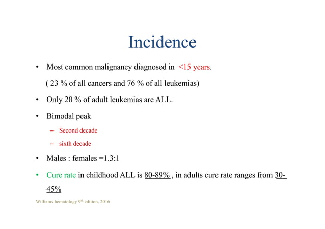 Seminar on acute lymphoblastic leukemia by Dr. Prachi Kalra | PDF ...