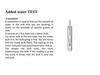 Seminar on adultrants of milk | PPT