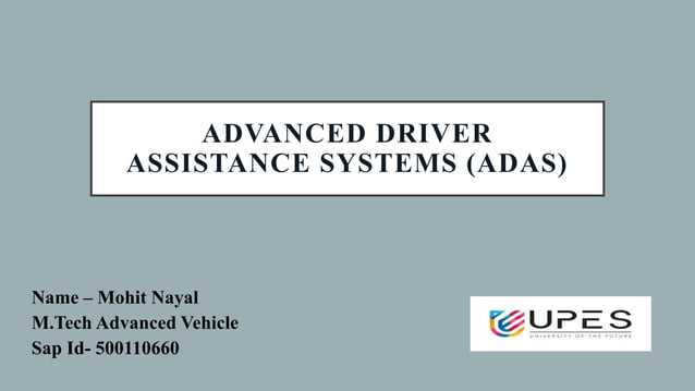 Seminar on Advanced Driver Assistance Systems (ADAS).pptx | Auto Safety Technologies | Auto ...