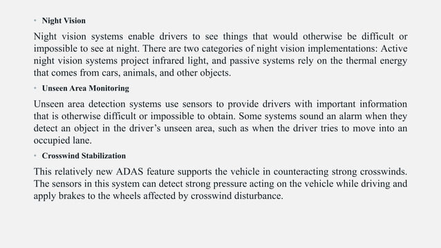 Seminar on Advanced Driver Assistance Systems (ADAS).pptx | Auto Safety Technologies | Auto ...