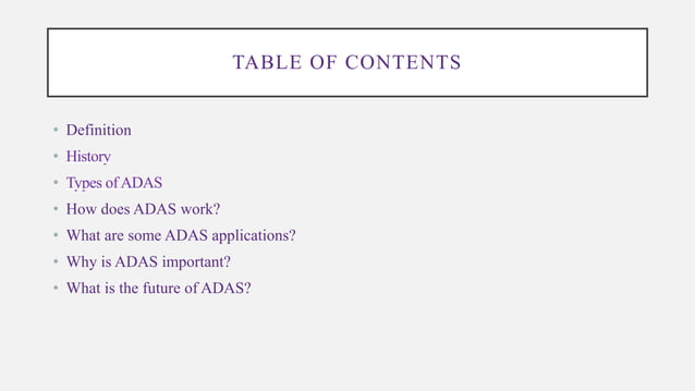 Seminar on Advanced Driver Assistance Systems (ADAS).pptx | Auto Safety Technologies | Auto ...