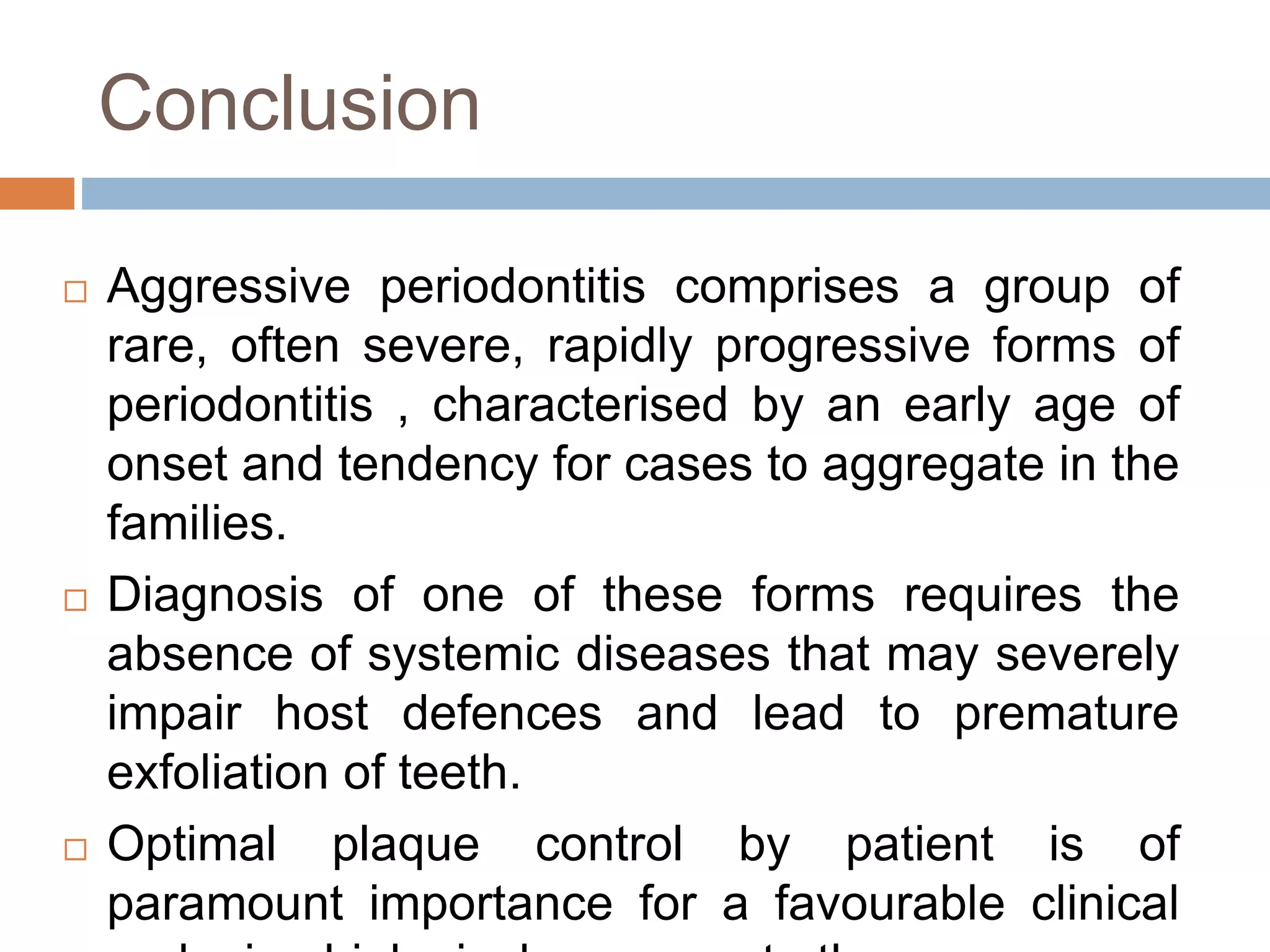 Aggressive Periodontitis | PPTX