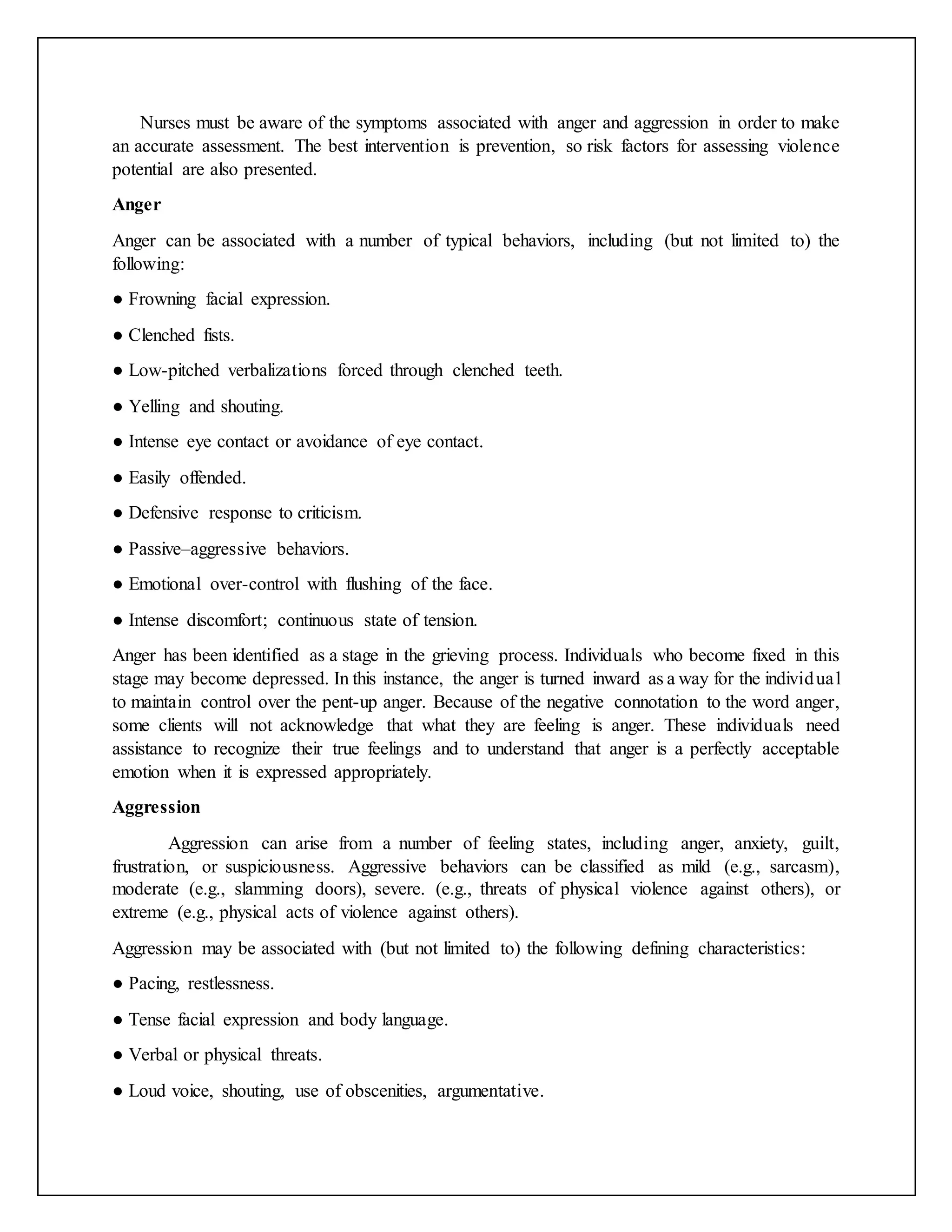 Aggression management | DOCX