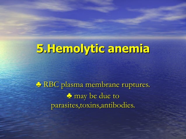 anemia ppt. | PPS | Blood Disorders | Diseases and Conditions