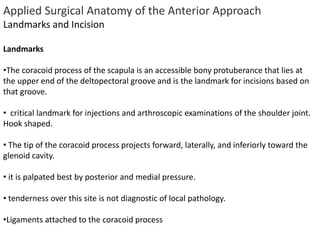 Seminar on applied anatomy and surgical approaches to shoulder | PPTX