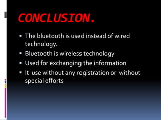 Seminar on bluetooth | PPTX