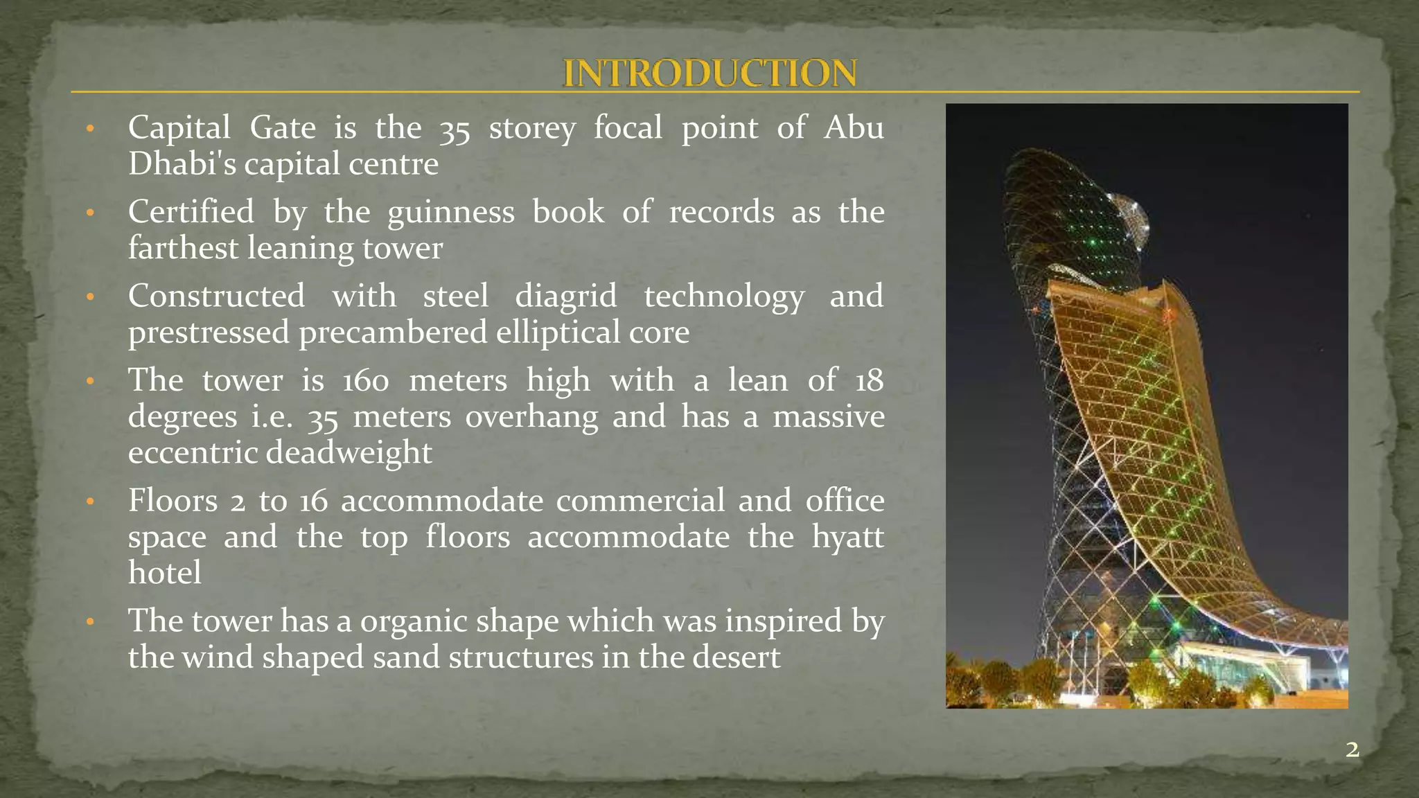 Seminar on capital gate building | PPTX