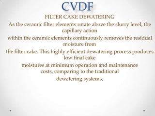 Seminar on ceramic vacuum disc filter(CVDF) | PPTX