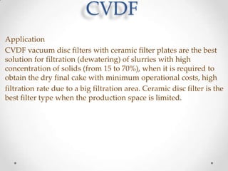 Seminar on ceramic vacuum disc filter(CVDF) | PPTX