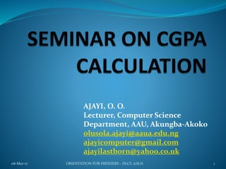 Seminar on cgpa calculation | PPT