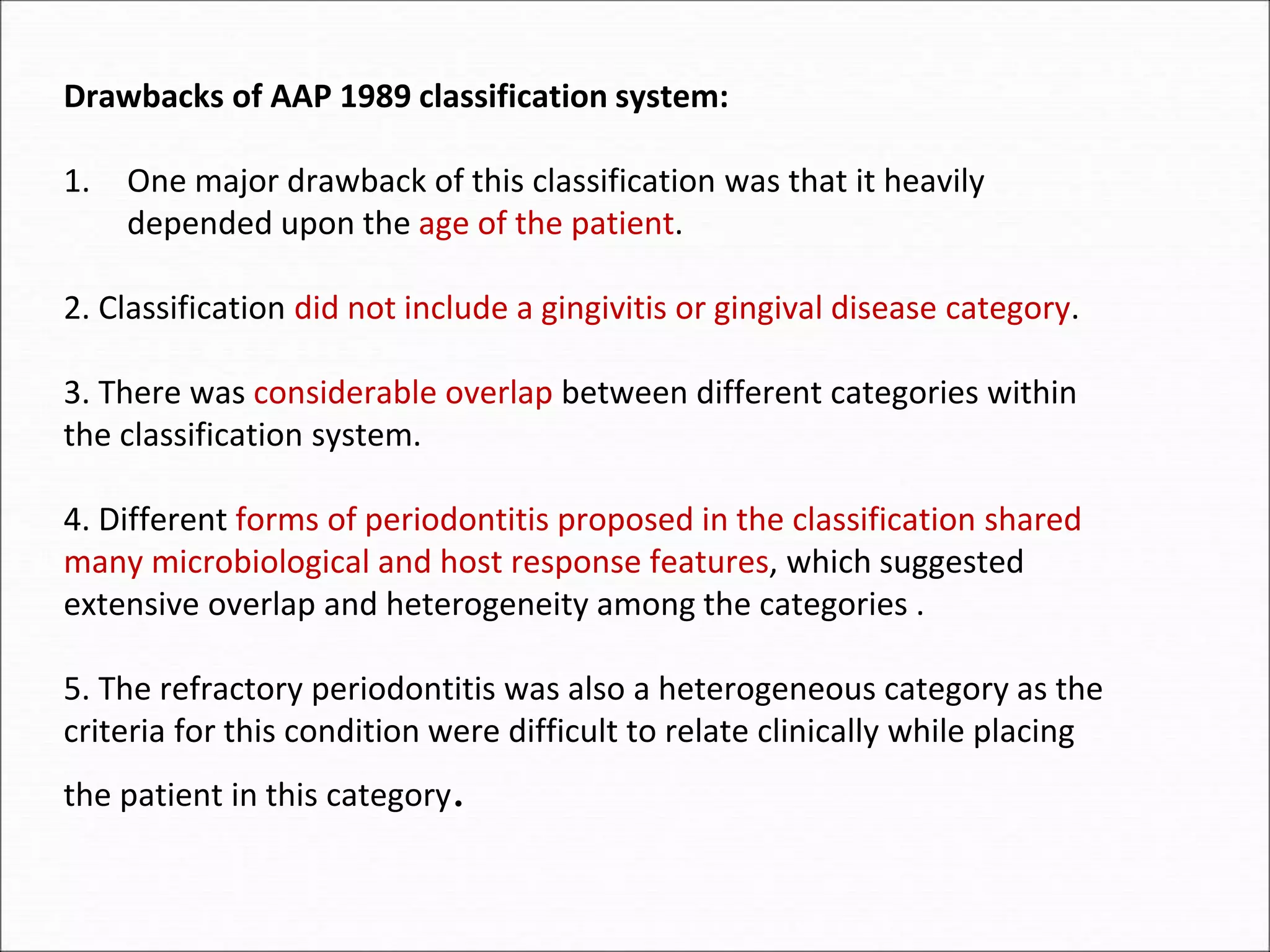Seminar on classification of periodontal diseases | PPTX