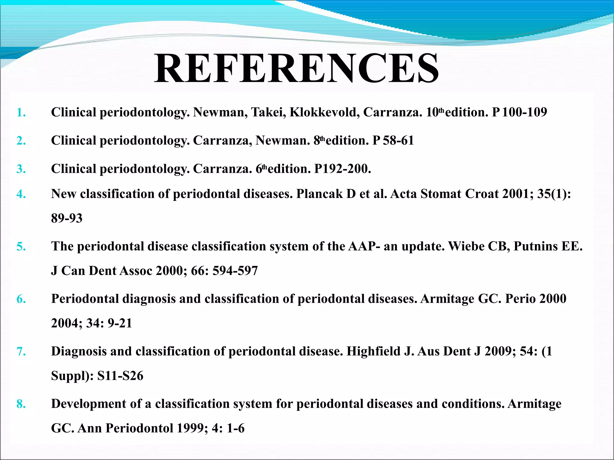 Seminar on classification of periodontal diseases | PPTX