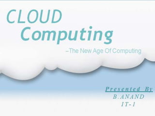 Seminar on cloudcomputing | PPTX | Internet | Computing