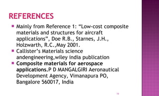 Seminar on composite application in aerospace engg | PPT