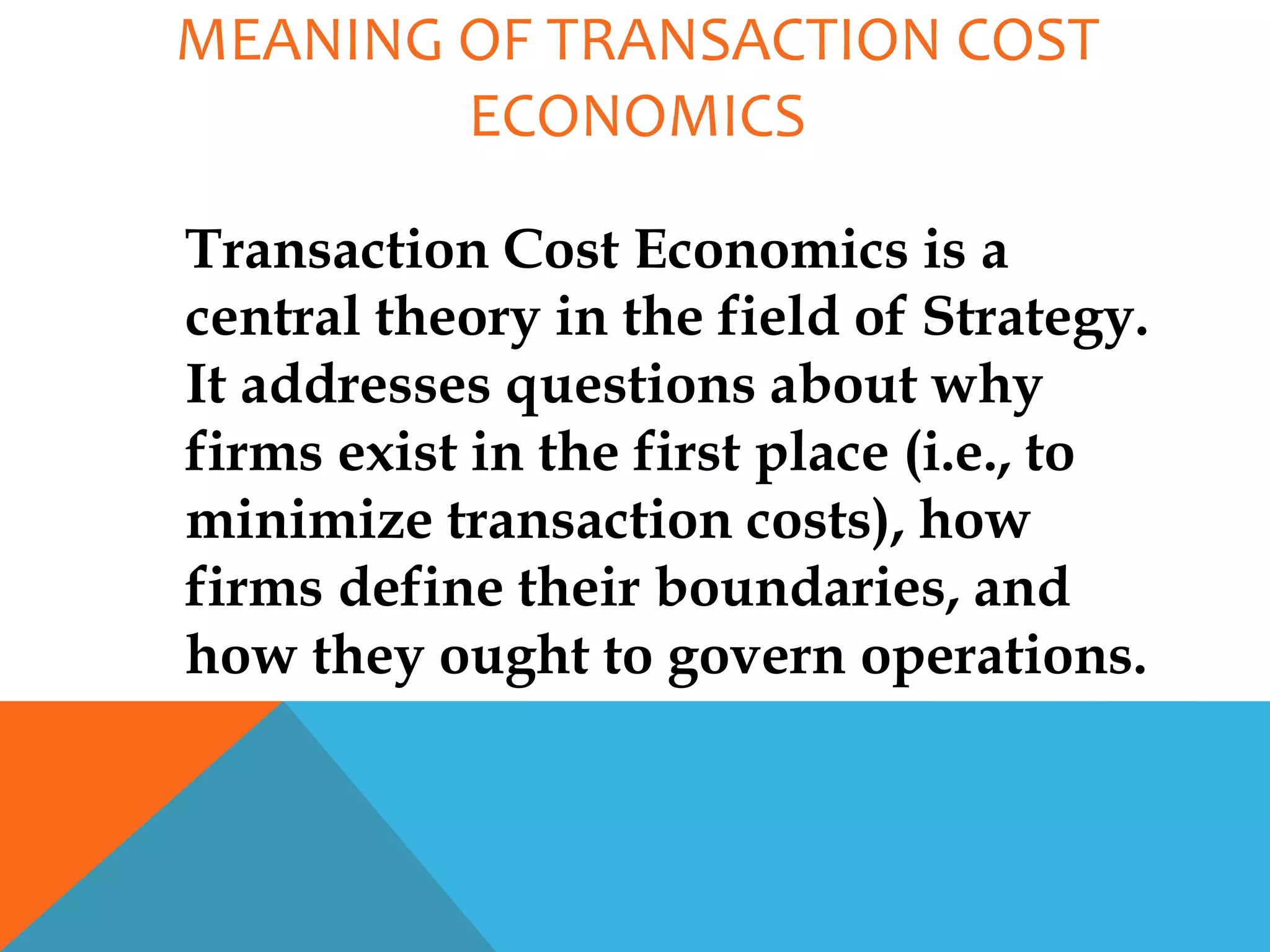 trasaction cost economic | PPTX