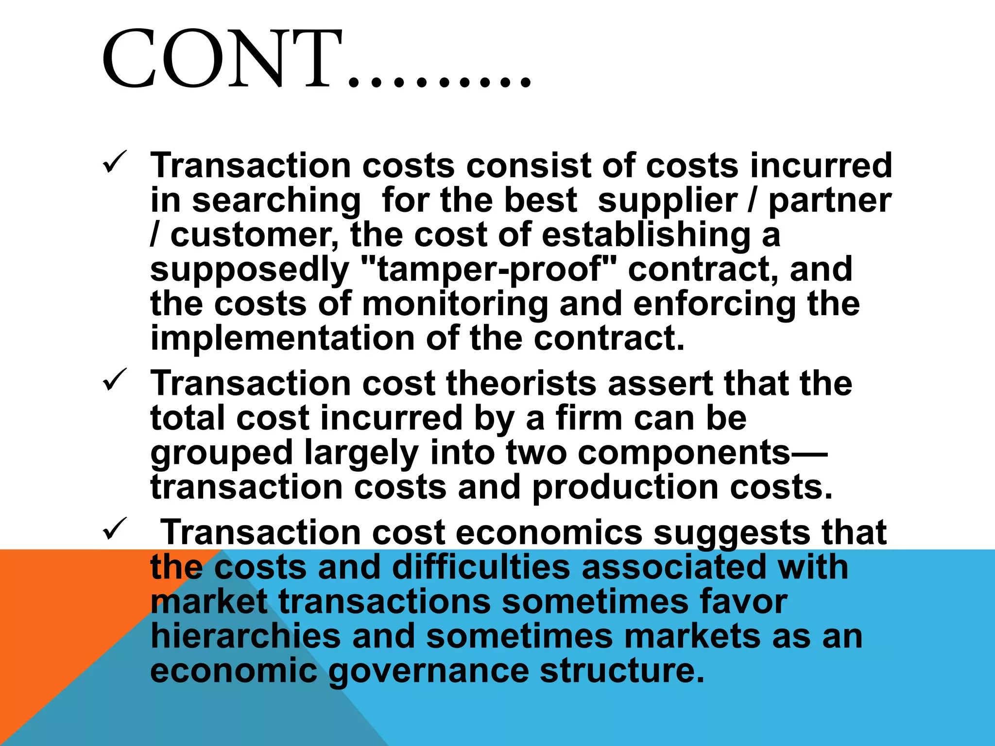 trasaction cost economic | PPTX