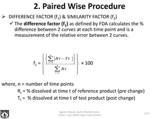 Seminar on dissolution profile comparison | PPTX