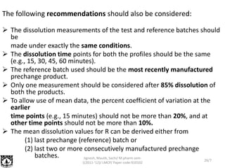 Seminar on dissolution profile comparison | PPTX