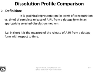 Seminar on dissolution profile comparison | PPTX