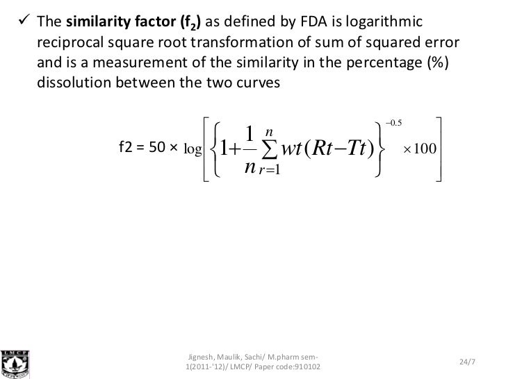 Seminar on dissolution profile comparison