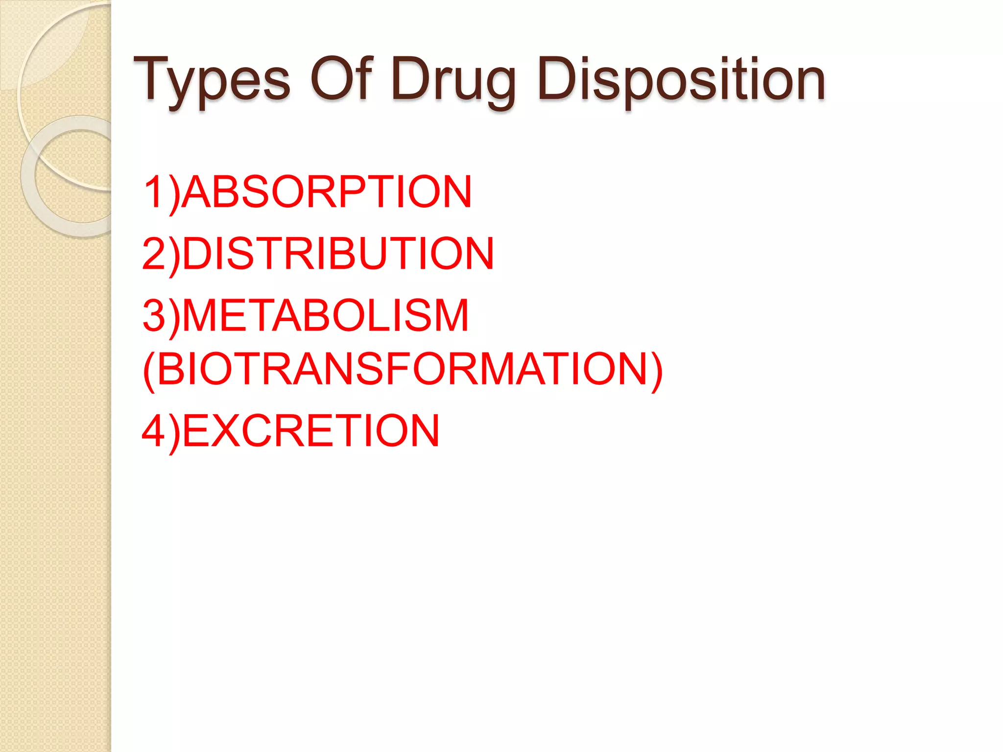 Seminar on drug disposition | PPTX