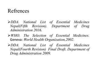 Seminar on essential medicine | PPTX