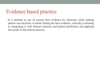 Seminar on evidence based practice | PPTX