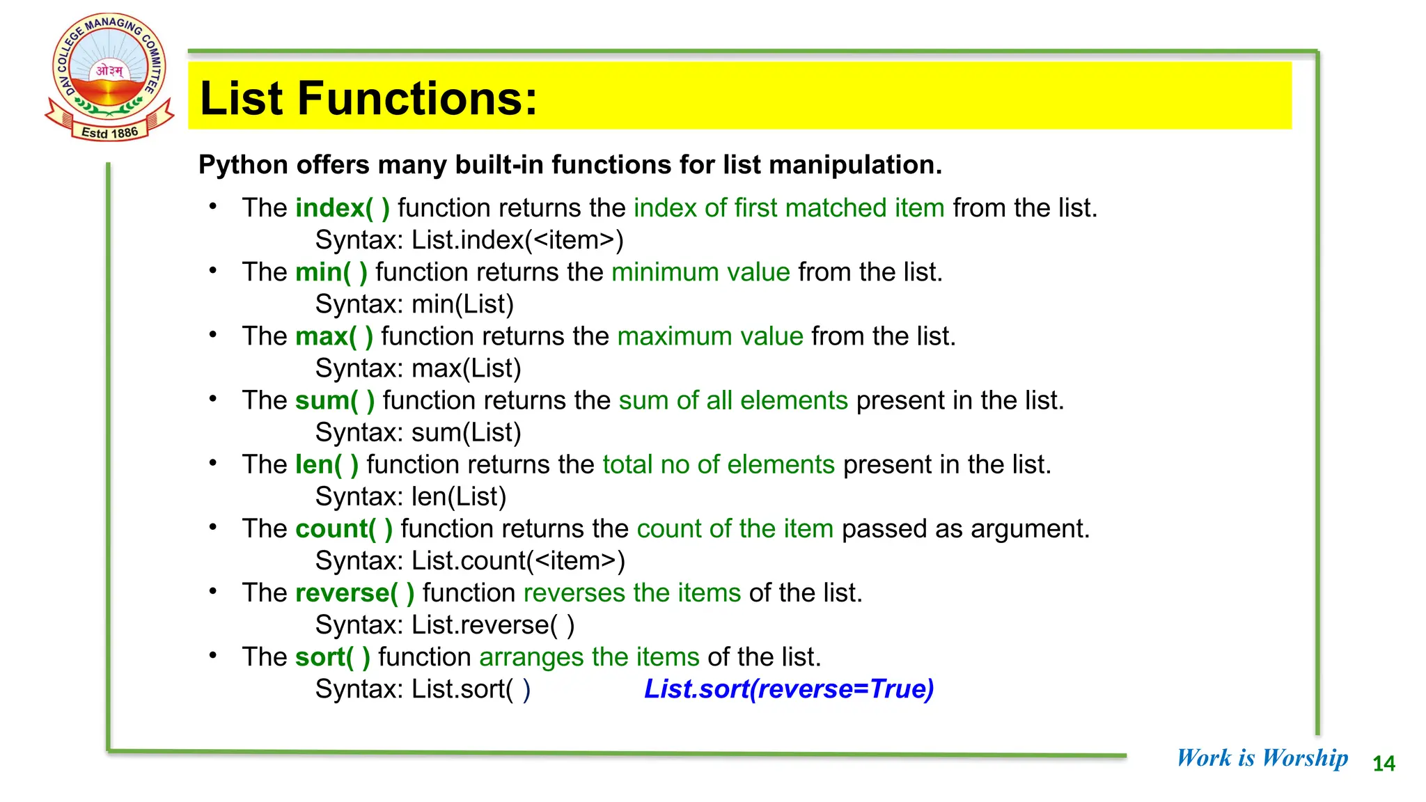 Brief Explanation On List and Dictionaries of Python | PPTX