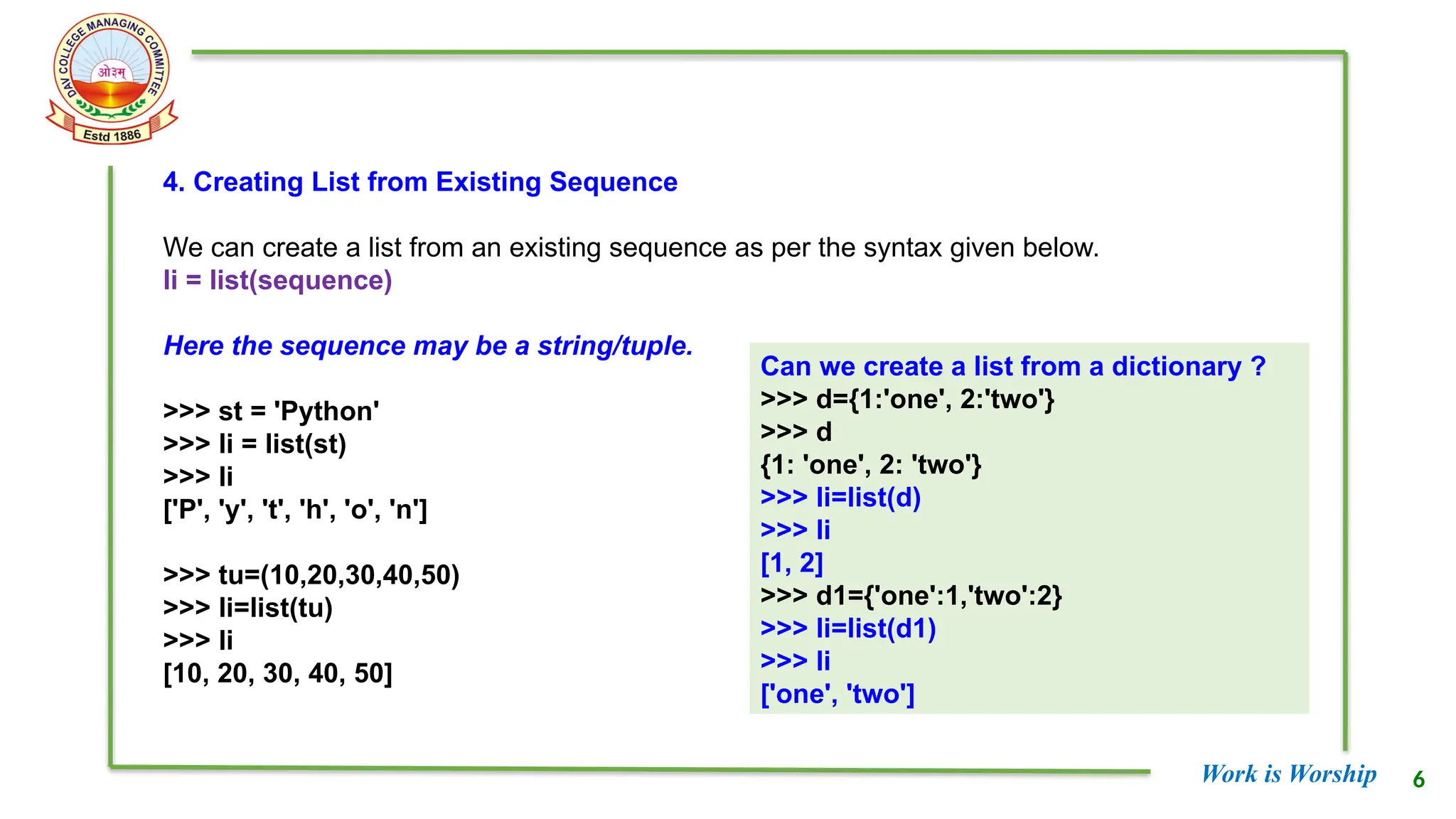 Brief Explanation On List and Dictionaries of Python | PPTX
