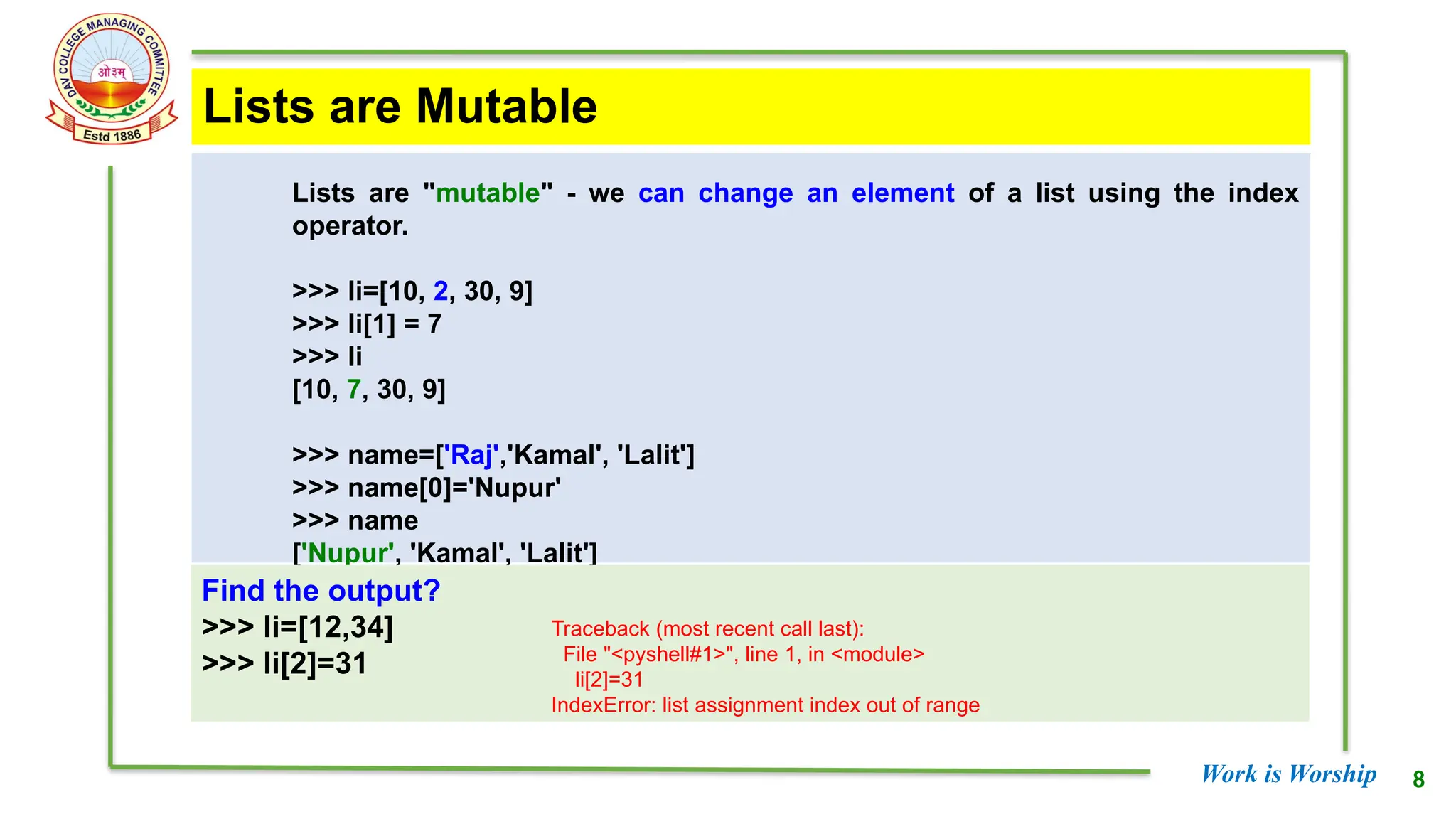 Brief Explanation On List and Dictionaries of Python | PPTX