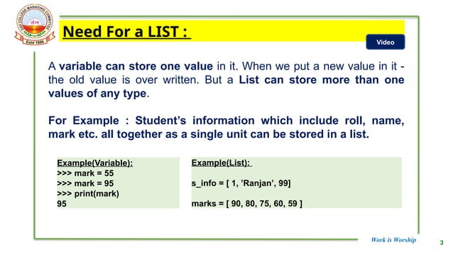 Brief Explanation On List and Dictionaries of Python | PPTX