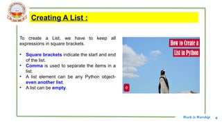 Brief Explanation On List and Dictionaries of Python | PPTX