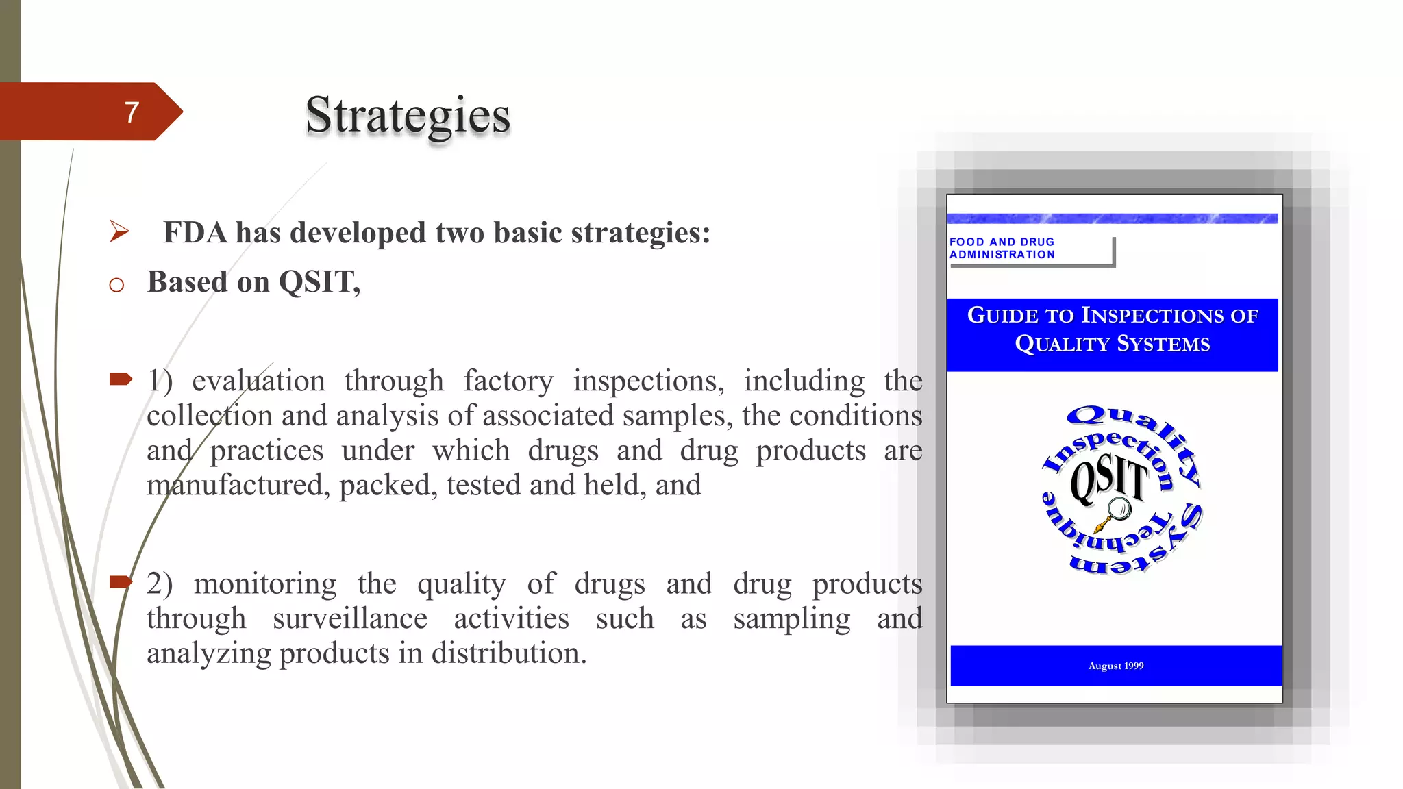 FDA inspection of manufacturing sites | PPTX