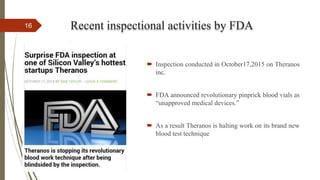 FDA inspection of manufacturing sites | PPTX