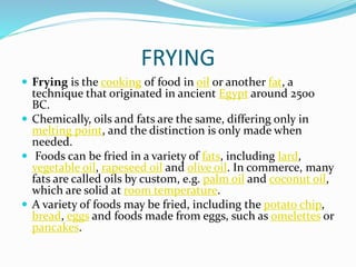 TYPES OF COOKING METHODS | PPTX | Cooking | Food & Drink