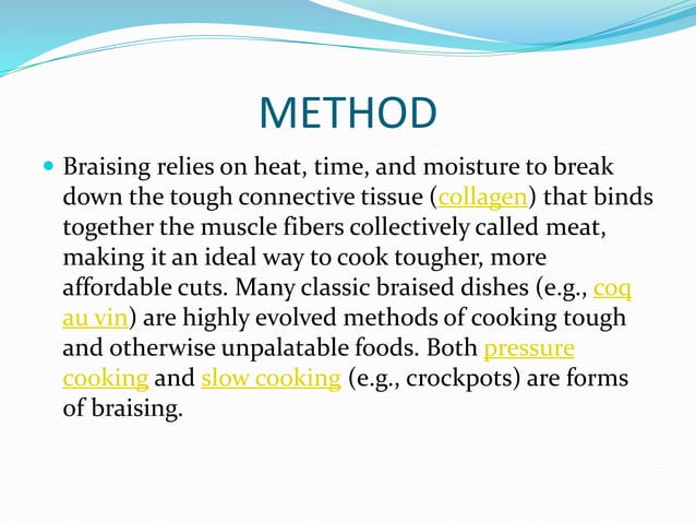 TYPES OF COOKING METHODS | PPTX | Cooking | Food & Drink