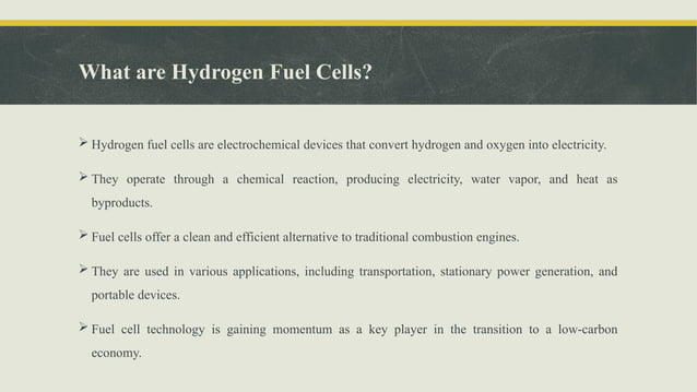 Seminar on an overview of hydrogen fuel cell | PPTX
