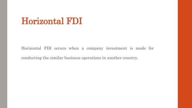 Types of FDI | PPTX | Business Accounting & Finance | Business