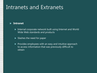 INTERNET HISTORY INTRANET EXTRANET | PPTX
