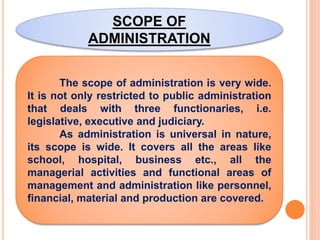 Seminar on introduction of administration | PPTX