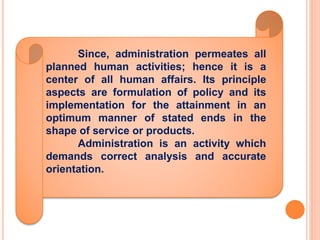 Seminar on introduction of administration | PPTX