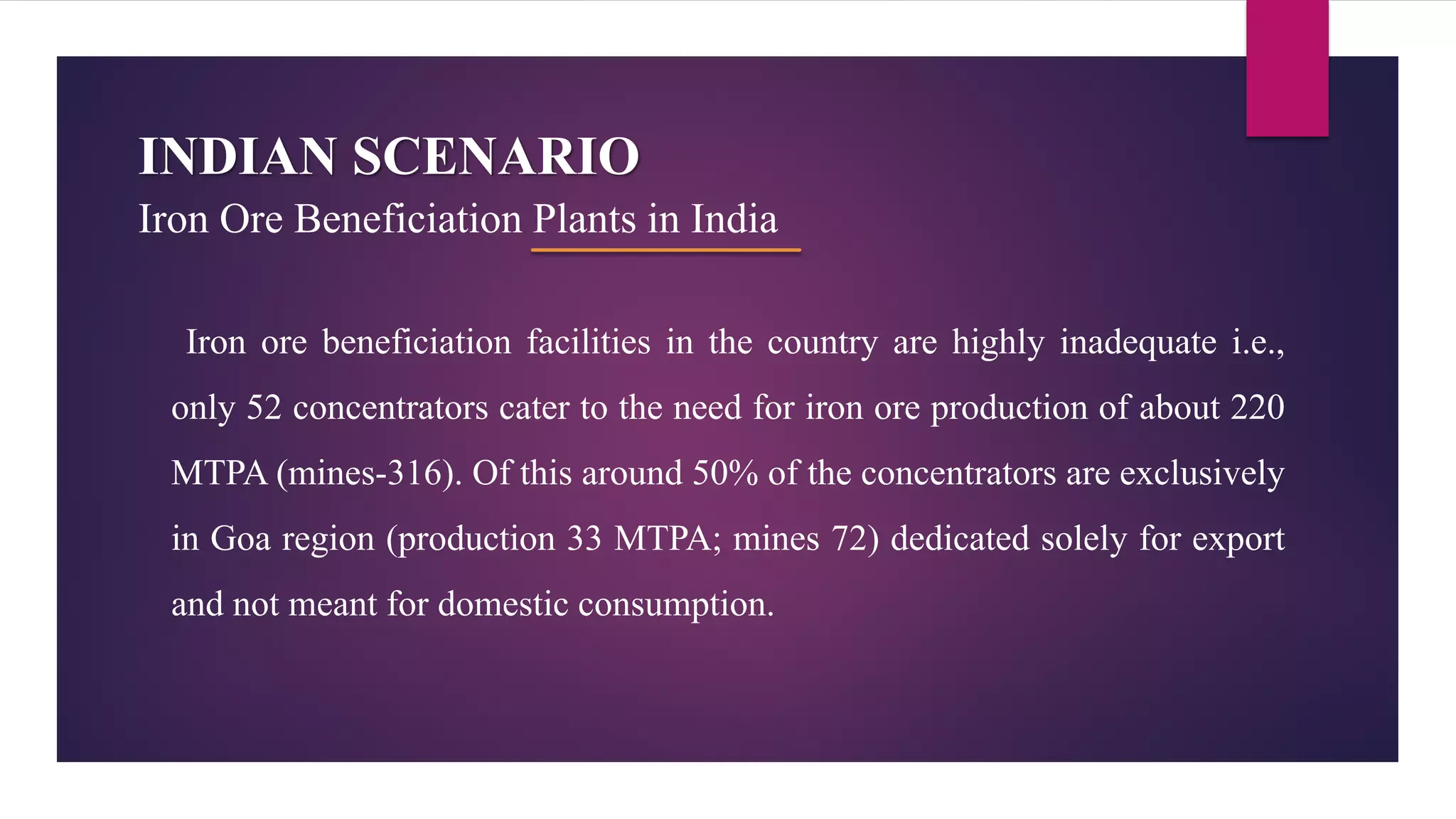 Seminar on iron ore beneficiation in india | PDF